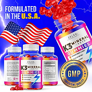 ZELSO (5 Pack) K3 Mineral Keto Gummies Nutrition, The Original K3 Formula Pills Now in Gummy, Advanced Vitamins Plus Multivitamin, 5 Month Supply