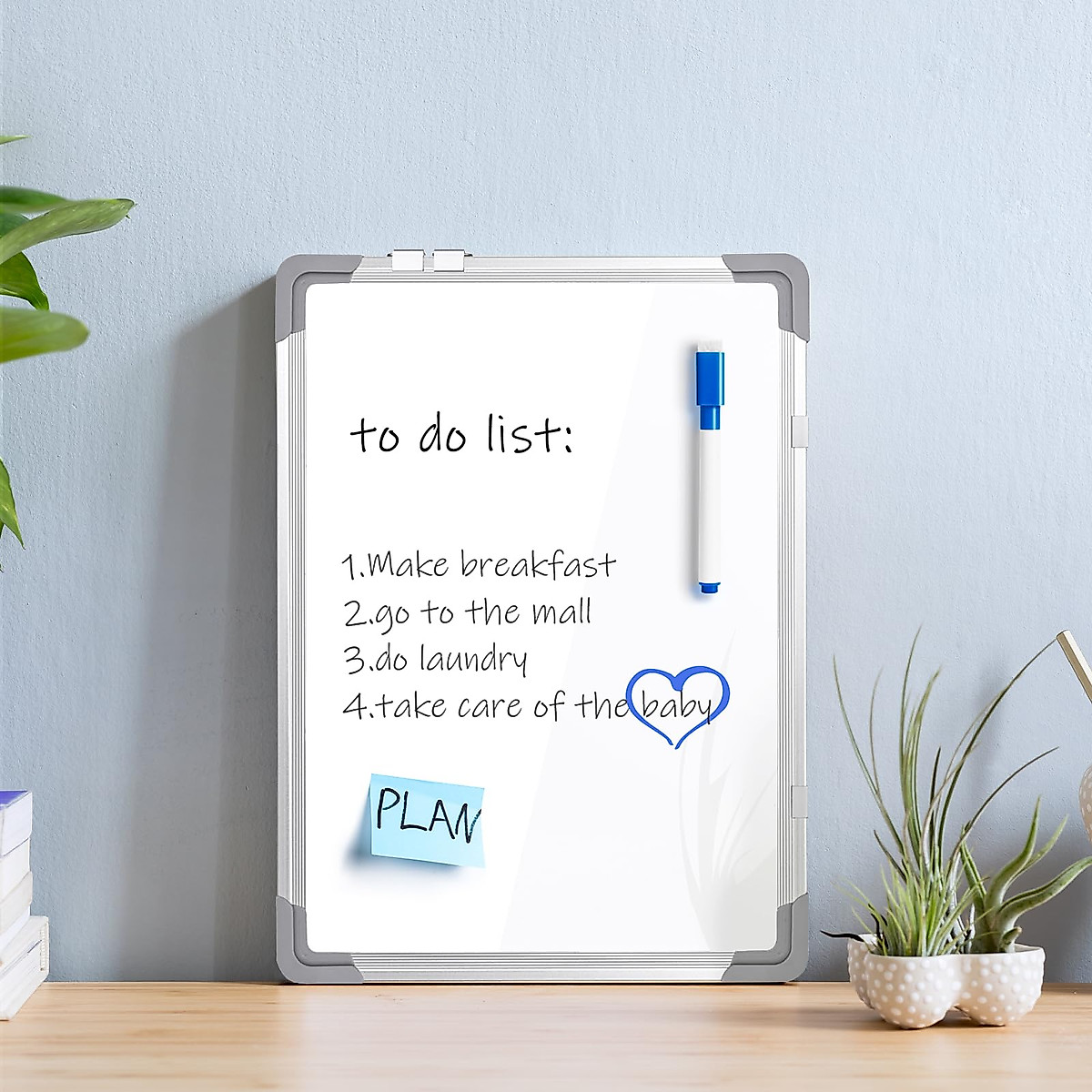 Small White Board Dry Erase for Wall, ARCOBIS 12" x 16" Magnetic Hanging Double-Sided Whiteboard, Portable Mini White Board for Kids Drawing, Kitchen Grocery List, Cubicle Planning Memo Board