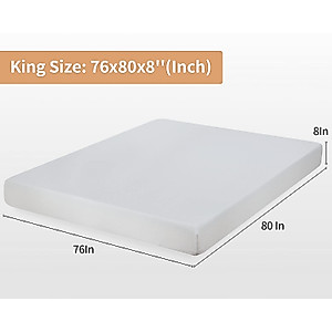 PayLessHere 8 Inch King Gel Memory Foam Mattress Fiberglass Free/CertiPUR-US Certified/Bed-in-a-Box/Cool Sleep & Comfy Support