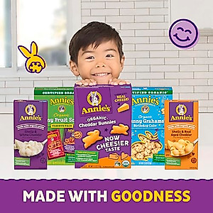 Annie's Organic Baked Snack Crackers, Single Serve, Cheddar Bunnies, 0.75 Oz (Pack of 100)