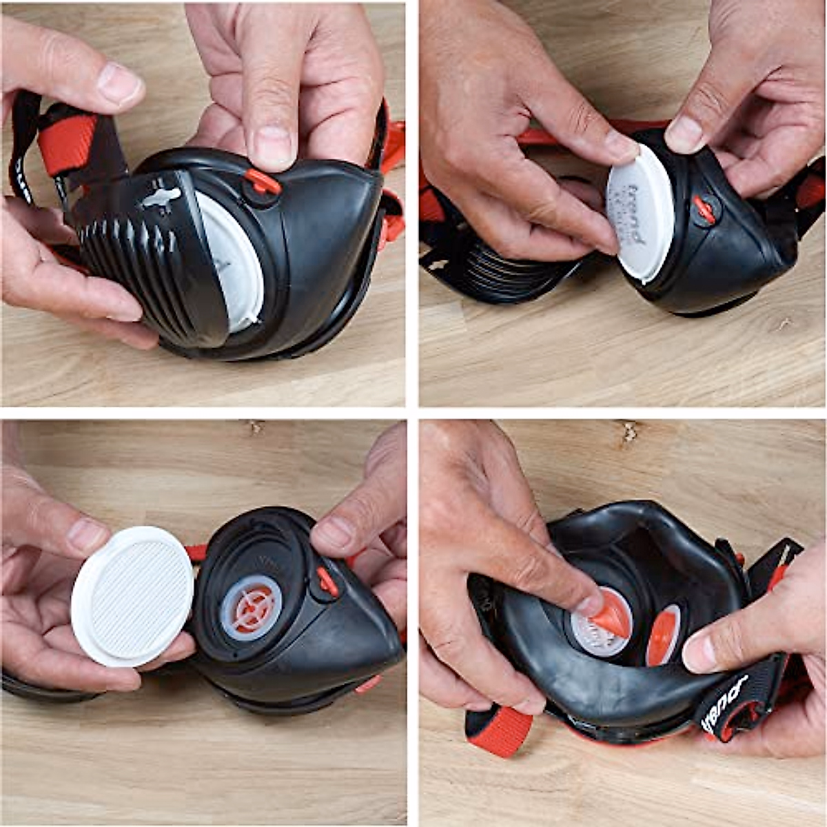 Trend Air Stealth Dust Mask, Half Mask with Replaceable Twin HEPAC Filters for Woodworking, Building & Construction Work, Medium/Large, STEALTH/ML