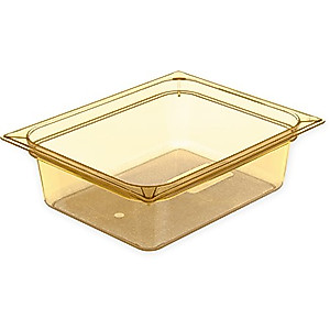 Carlisle FoodService Products 10421B13 StorPlus High Heat Food Pan, 4" Deep, Half Size, Amber