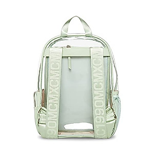 Steve Madden Women's Clear Backpack with Tech Pouch, Beige, One Size