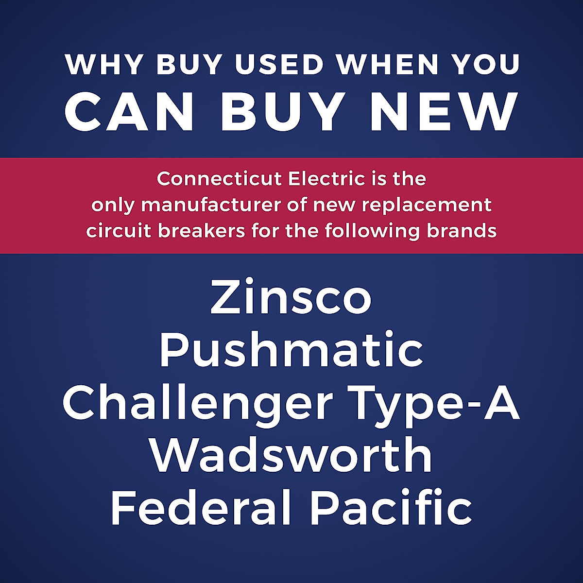 UBIP2100-New Pushmatic® P2100 Replacement. Two Pole 100 Amp Circuit Breaker Manufactured by Connecticut Electric.