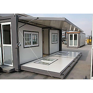 3 Bed Room Portable Home 40 FEET Outdoor Storage Shed Tiny House Mobile Expandable Plastic Prefab House, Modern Sturdy Steel Storage House with Lockable Door and Window 40 FT