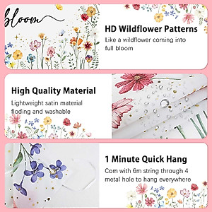 Baby in Bloom Backdrop Banner Baby Shower Decorations for Girls, Large Size 3 x 5Ft Wildflower Baby in Bloom Backdrop Banner Party Supplies