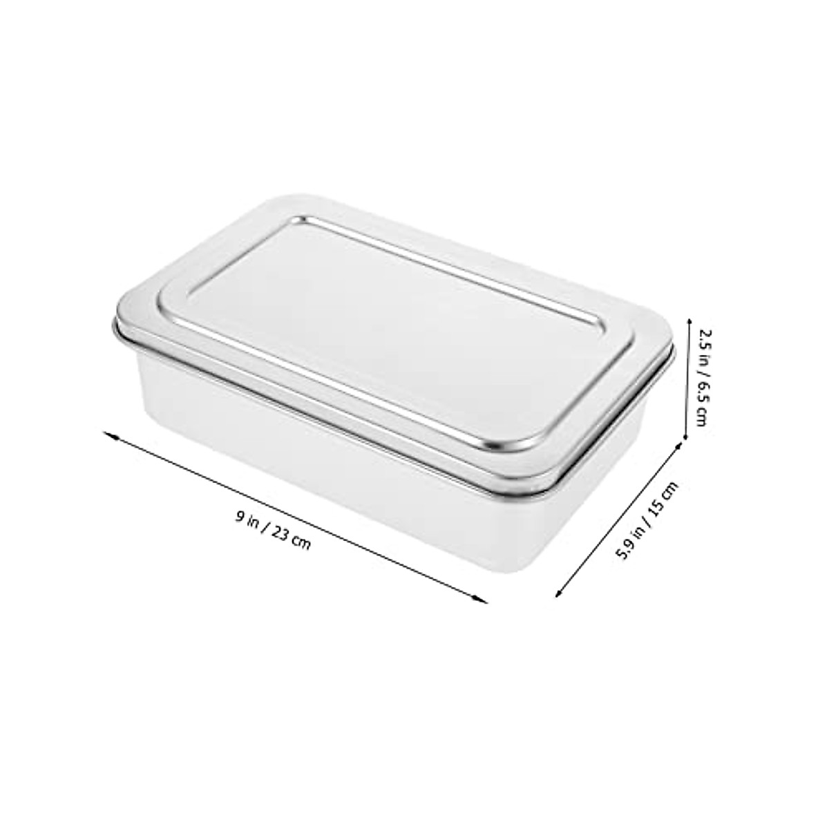 HOMSFOU Box Covered Baking Tray Bread Oven Bread Loaf Pans for Baking Stainless Steel Cake Pan Oven Box for Restaurant Bread Oven Box Bread Oven Tray Silver Metal Dish Stainless Steel