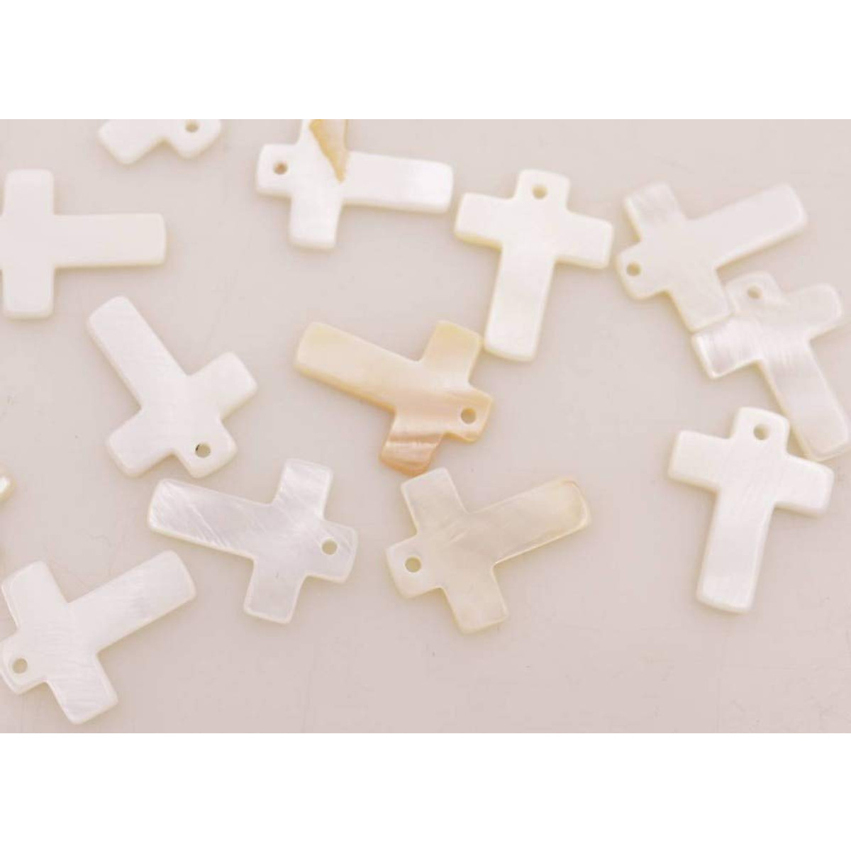 20 PCS 16mm x23mm Cross Shell Natural White Mother of Pearl Pendant