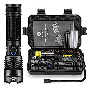 Esgofo Flashlights High Lumens Rechargeable,1000000 Lumens Super Bright Handheld LED Flash Light,Powerful Emergency Linternas, Waterproof, Long Lasting, for Hiking Camping Gift