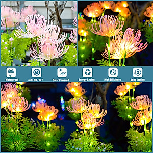 DooYard Solar Garden Lights, Solar Flowers Lights with Glowing Flowers & Stems, Upgraded Solar Panel, Solar Lights Outdoor for Garden Decoration,Yard Decor and Gift for Mother (2 Pack)