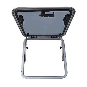 Galamarine 16.7"x16.7" Deck Hatch - Anodized Aluminum Square Hatch/Marine Porthole with Tempered Glass for Boat/Yacht/RV