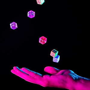 100-pack Miami Dice: Retro 80s 6-Sided Gaming Dice – 16mm Bulk d6 Dice in Translucent & Solid Colors for Family Game Night, Make Your Own/DIY Board Game Supplies, Replacement Pieces & Teaching Math