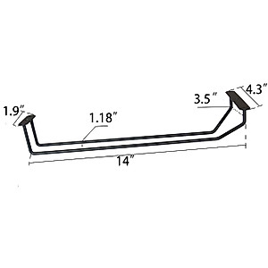 Black Stemware Rack,Wire Hanging Rack,Under Cabinet Wine Glass Rack,Wine Glass Hanging Rack 2 Pack 14 Inch