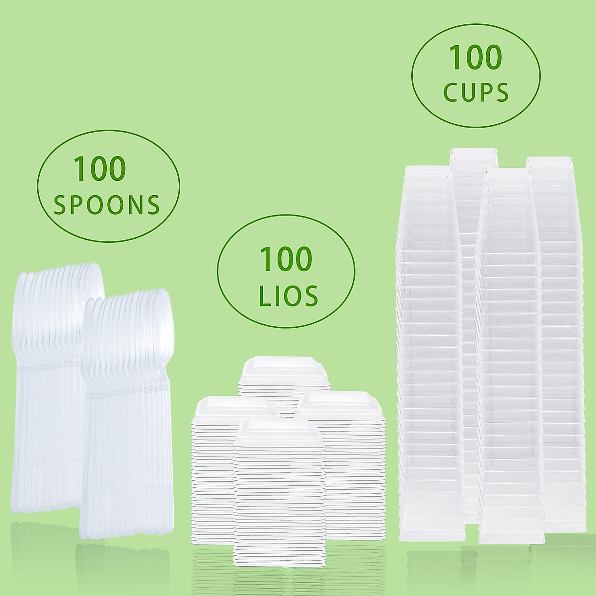 Doloburn 100Pack 5oz Square Dessert Cups with Lids and Spoons, Parfait Cups Clear Dessert Shooter Cups Appetizer Cups for Party with Pudding Fruit Ice Cream Cups