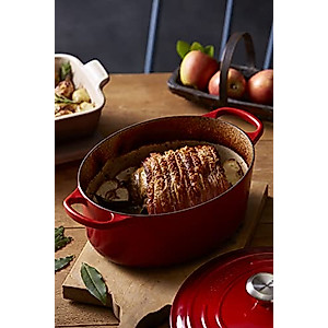 Le Creuset Enameled Cast Iron Signature Oval Dutch Oven, 5 qt. , Cerise