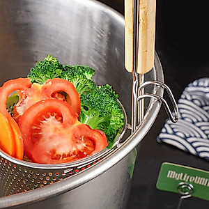 MyLifeUNIT Pasta Strainer, 2 Pack Stainless Steel Mesh Spider Strainer for Pasta, Noodle, Dumpling (4.54"D x 6.1"H)