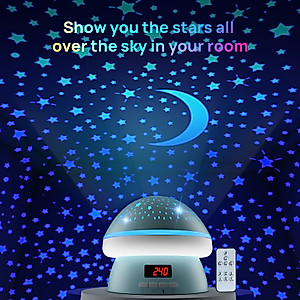 Toys for 3-8 Year Old Girls,Timer Rotation Star Night Light Projector Kids Twinkle Lights, 2-9 Year Olds Girl Gifts Kawaii Birthday Easter Gifts for Kids,Gift for Teen Toddler Baby Girls (Blue)