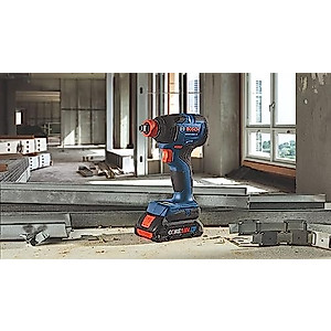BOSCH GXL18V-260B26 18V 2-Tool Combo Kit with 1/2 In. Hammer Drill/Driver, 1/4 In. and 1/2 In. Two-In-One Bit/Socket Impact Driver, (1) CORE18V 8 Ah Battery and (1) CORE18V 4 Ah Battery