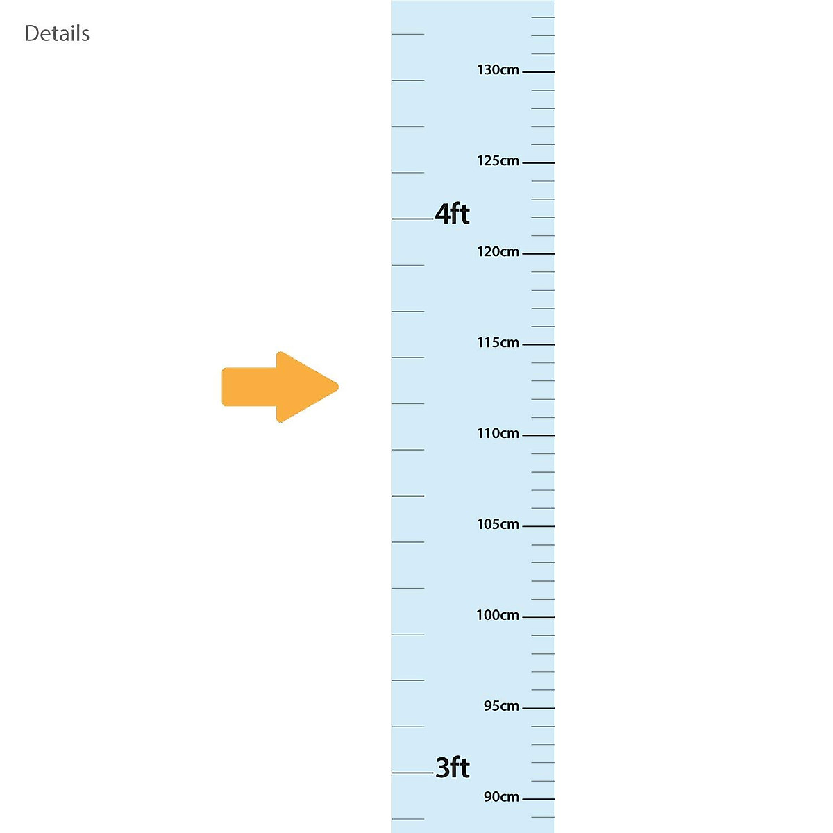 DECOWALL DWL-2018 Height Growth Chart Wall Stickers Wall Decals Peel and Stick Removable Wall Stickers for Kids Nursery Bedroom Living Room