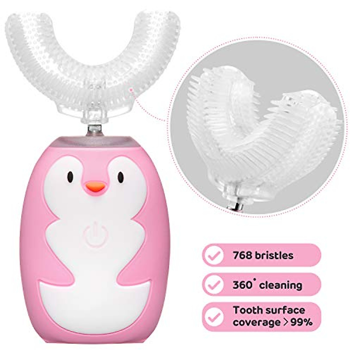 Sunartec Ultrasonic Electric 360 Toothbrush for Kids Teeth Whitening Kits with Voice Prompt, 3 Modes Gums Care Sonic Toothbrushes for Children's Gifts (2 Brushes in 2-7)