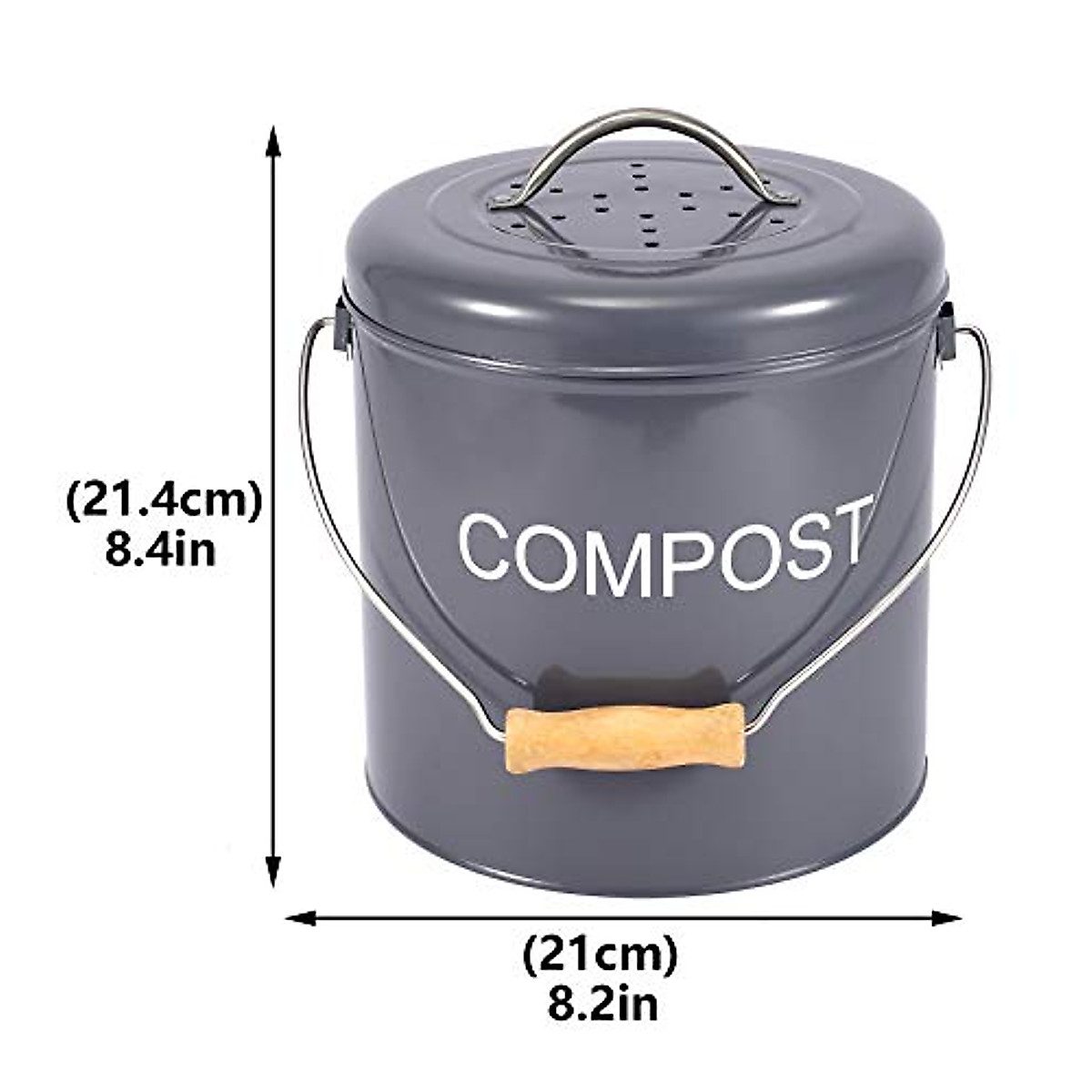 Garden Fertilizer Trash Can with Lid Trash Can - Kitchen Garden Fertilizer Barrel Deodorant Mini Bucket with Lid Storage Bin