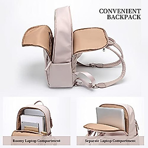 GOLF SUPAGS Womens Laptop Backpack with Separate Laptop Compartment Water Resistant Computer Backpacks Fits 14 Inch Notebook Travel Work College Bags (14-Inch, Pink)