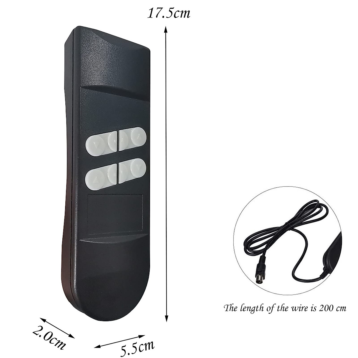 CEDINQII UP/Down 4 Button 5PIN Roll line 180° Electric Sofa Remote Hand Control for Lift Chair or Power Recliner