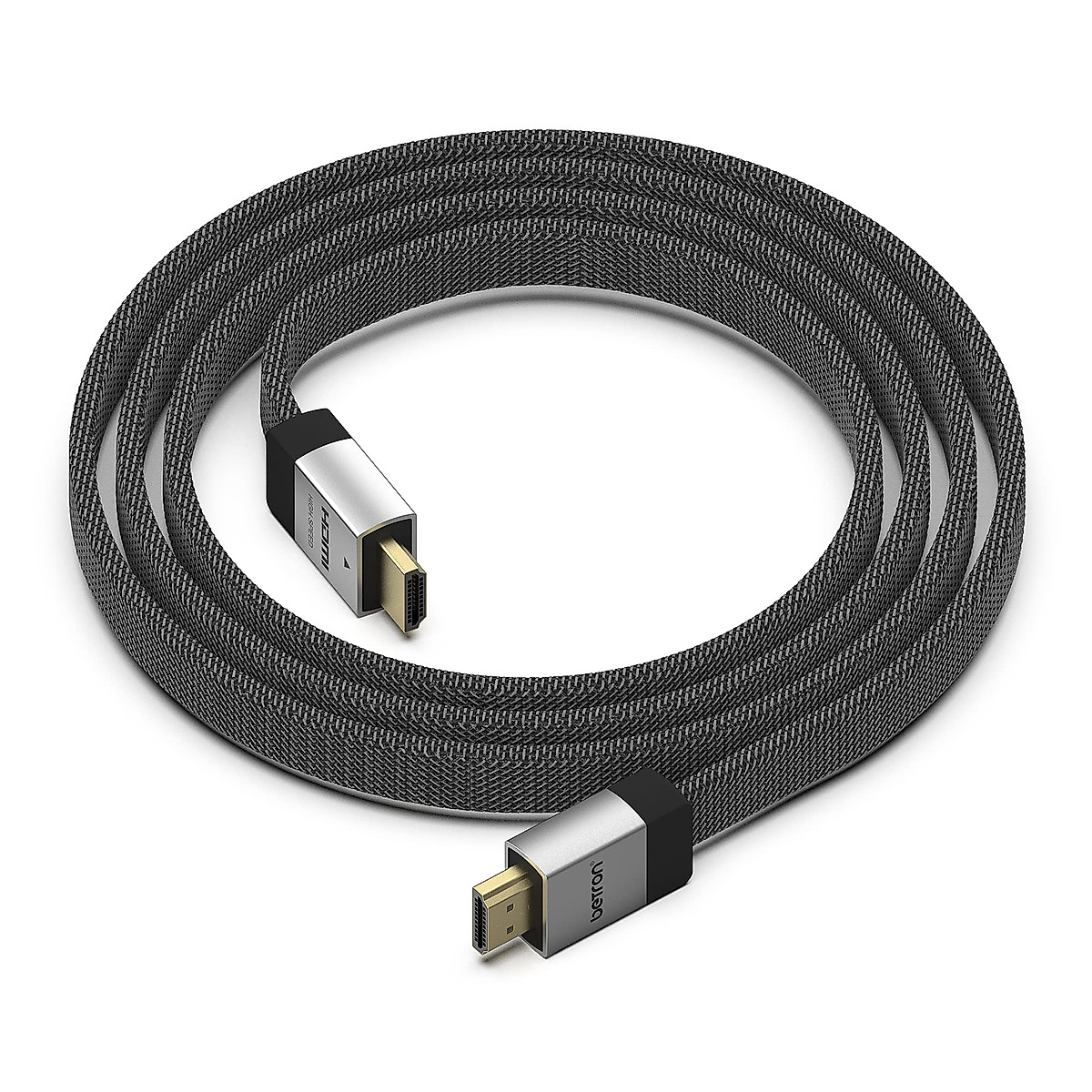 Betron HDMI Cable Flat Braided Cord Support 4K Audio Return Channel and Ethernet 6.5 feet Compatible with Samsung, Sony, LG Televisions