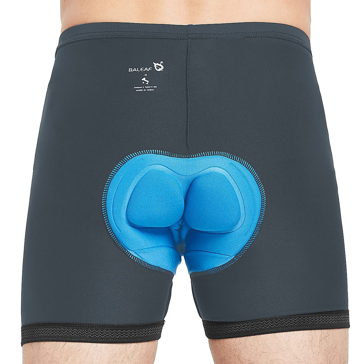 BALEAF Men's Bike Shorts 3D Padded Cycling Underwear with Padding Anti-slip Silicon Mountain Biking Bicycle Gear Grey XL