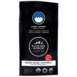 Kicking Horse Coffee Three Sisters Medium Roast Whole Bean and Ground Coffee Bundle (10 oz)