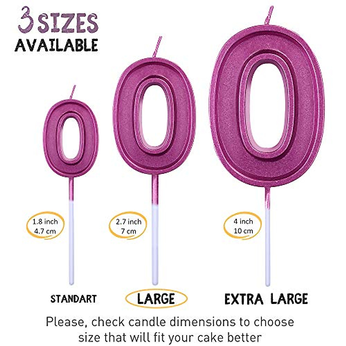 GET FRESH Number 10 Birthday Candle – Purple Number Ten Candle on Sticks – Number Candles for Birthday Anniversary Wedding Party – 10 th Birthday Candle for Cake Decoration – Purple Ten Candle