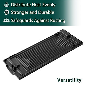 W10432544 Griddle Stove Replacement Parts for Whirlpool Gas Stove Top Griddle Pan Whirlpool Kitchenaid Kenmore Maytag Jenn-Air Range Griddle Cast Iron Center Middle Burner Griddle Plate 1 Pack