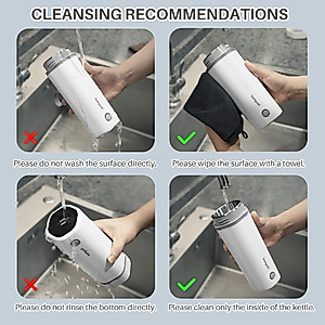 Kompoll Travel Electric Kettle, Fast Water Boil Small Portable Kettle, Stainless Materials Automatic Shut off Tea Pot, Dry Protection and Separable Power Cord, Suitable for Milk, Coffee, Water and Tea