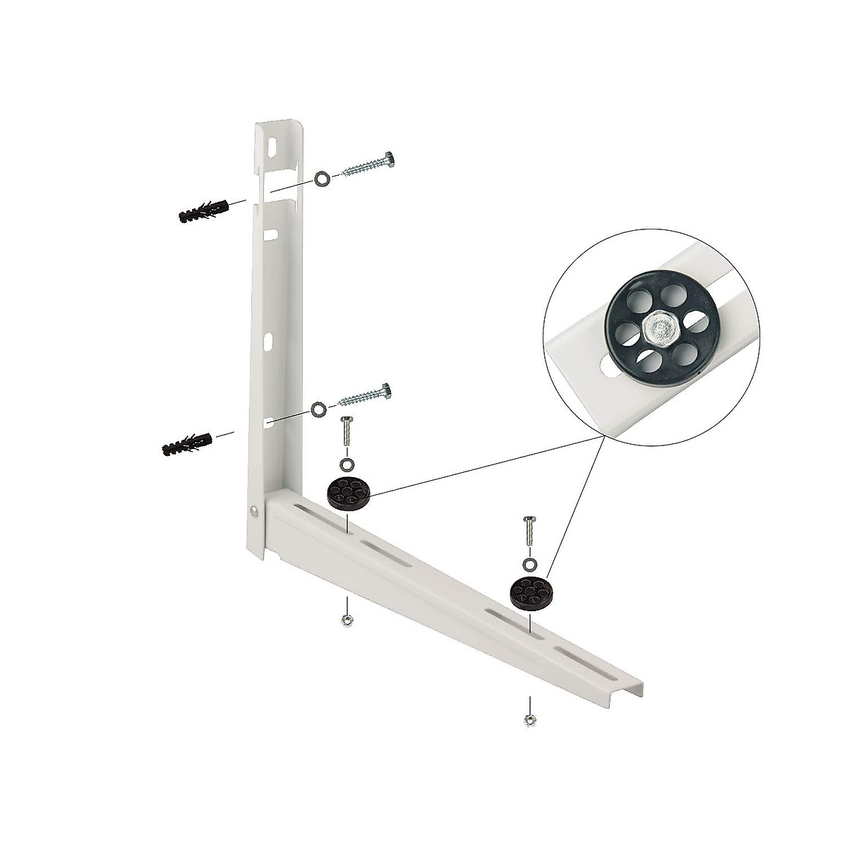 AC Parts Mini Split Air Conditioner Bracket, Wall Mounting Support Brackets for 9000 BTU - 36000 BTU Ductless AC Condenser Units,Support up to 440lbs, Heavy Duty