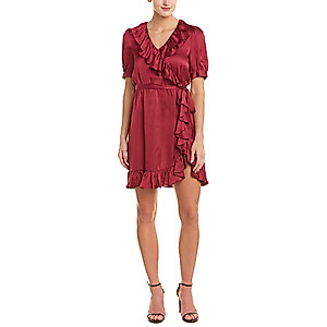 Jill Jill Stuart Women's wrap Cocktail with tie Detail, Wine Berry, 4