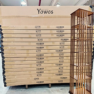 YOWOS Rotating Bookshelf Tower, 360 Display Spinning Bookshelf, Bamboo Bookshelf Floor Standing Storage Rack, Wood Narrow Book Shelf Organizer for Kids&Adults, Walnut 6 Tier