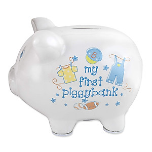 Baby Essentials My First Piggy Bank, Baby's First Piggy Banks for Boys and Girls (Blue)