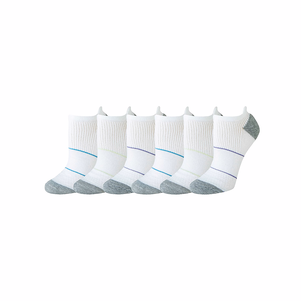 Amazon Essentials Women's Performance Zone Cushion Athletic Tab Socks, 6 Pairs, White, 8-12
