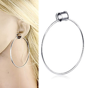 TIANCI FBYJS 3 Pairs Dangle Ear Plugs Tunnels Stainless Steel Pendant Ear Gauges Expander Stretcher Ear Piercing Jewelry (10mm=00g)