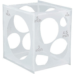 Worown 11 Holes Collapsible Plastic Balloon Sizer Box Cube, Balloon Size Measurement Tool for Balloon Decorations, Balloon Arches, Balloon Columns (2-10 Inch)