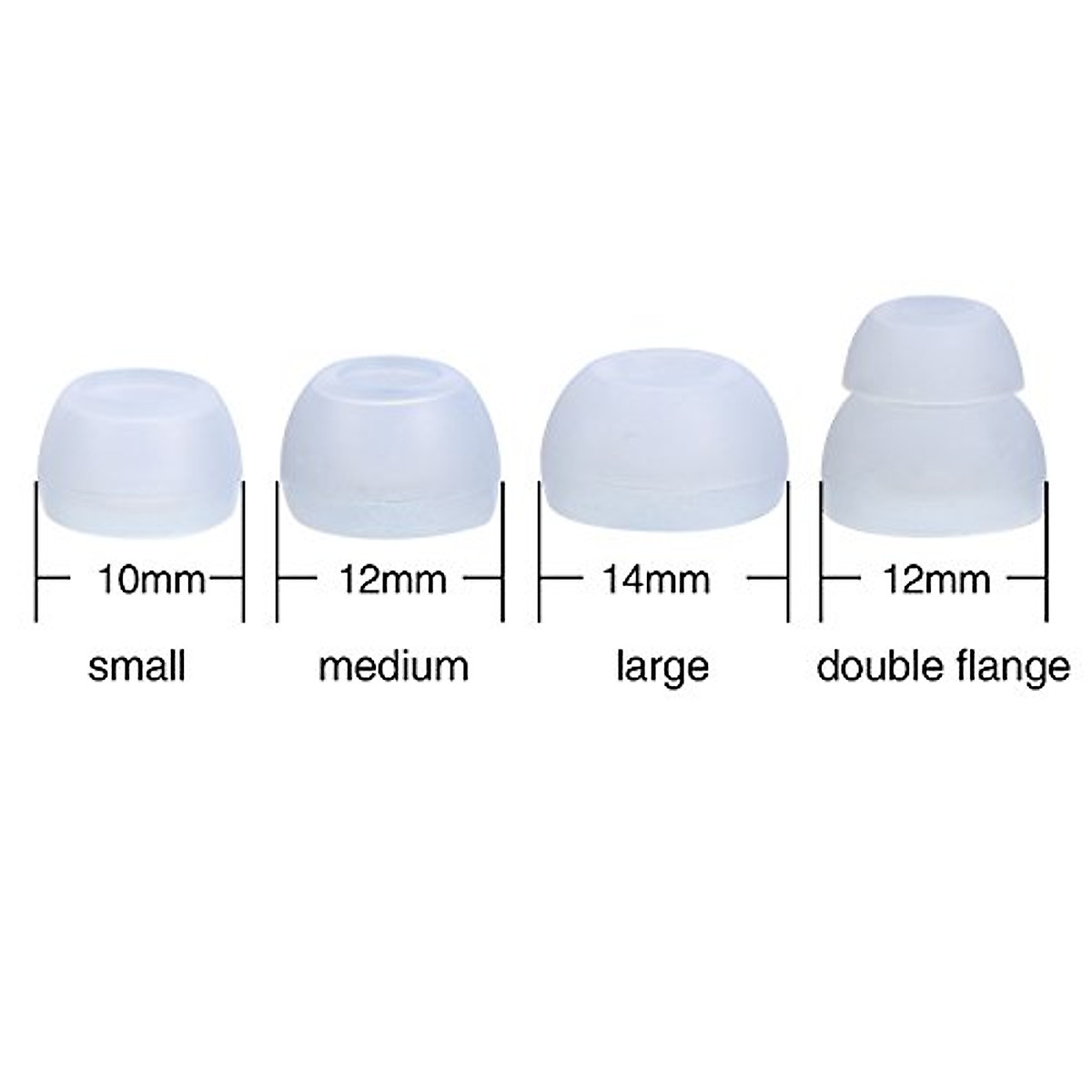 EBOOT Replacement Earbuds Silicone Eartips Earpads Compatibe with Skullcandy Earphones, Black and Clear, 8 Pairs