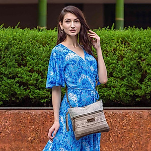 Myra Bag Presentable Small & Crossbody Bag Upcycled Cotton & Hair Leather S-3067