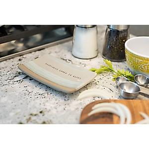 Demdaco Happiness Comes In Waves Sea Blue 6 x 3.5 Stoneware Everyday Kitchen Rectangle Spoon Rest