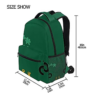 ODAWA Luck Truck Shamrocks St Patricks School Bookbag Big Backpacks for High School Travel Laptop Backpack
