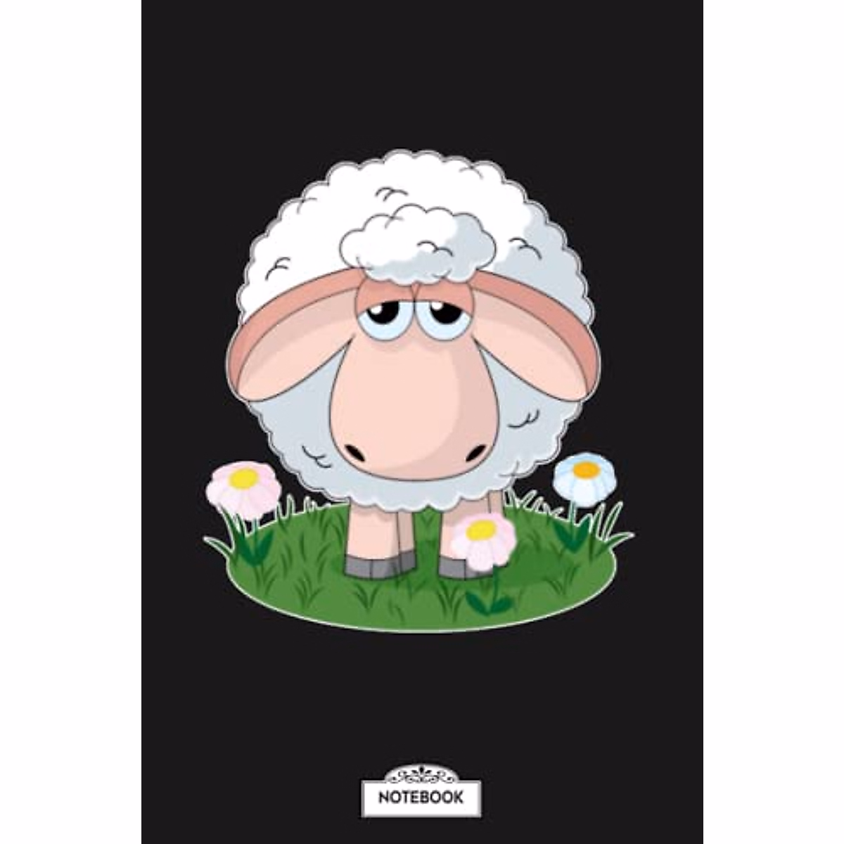 Cute Sheep With Flower Wool Gift For Girls Women G74901 Notebook: Matte Finish Cover, Diary, 6x9 120 Pages, Planner, Lined College Ruled Paper, Journal