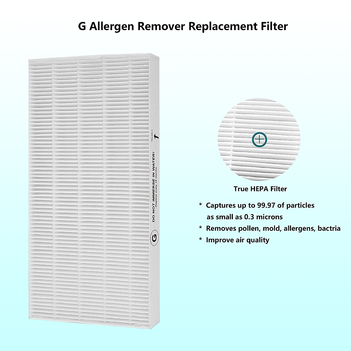 Lhari HRF-G1 True HEPA Replacement Filter, Compatible with Honeywell HPA020 HPA020B, HAP030 HPA030B and HPEAClean HPA108B HPA075B Air Purifier, Part Number HRF-G1 HRF-G2, 2-Pack