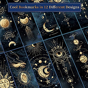 12 PCS Cool Night Sky Bookmark, Bookmarks for Book Lovers, Bulk Bookmarks for Men, Unique Book Mark for Boys, Girls, Students, Classroom Gifts, School Prize, Reading Present
