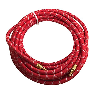 Power Cable, Red Braided Rubber, 25 Ft