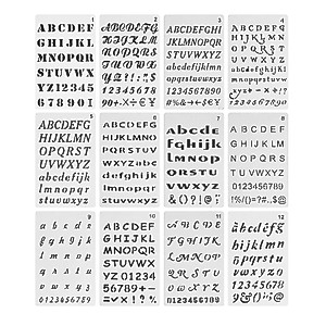 Mr. Pen- Letter Stencils, 12 Pack, 4 x 7 Inch, Alphabet Stencils, Letter Stencil, Lettering Alphabet Stencil, Stencils, Stencils Letters and Numbers, Lettering Stencils, Bullet Journaling Stencils