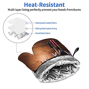 Mount Hour 2 Piece Set Oven Mitts, Grapes Baking Glove for Cooking BBQ Gift